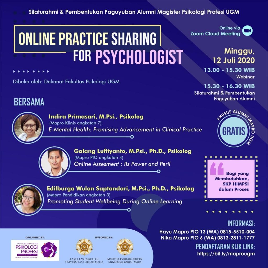 Online Practice Sharing for Psychologist by UGM Professional ...