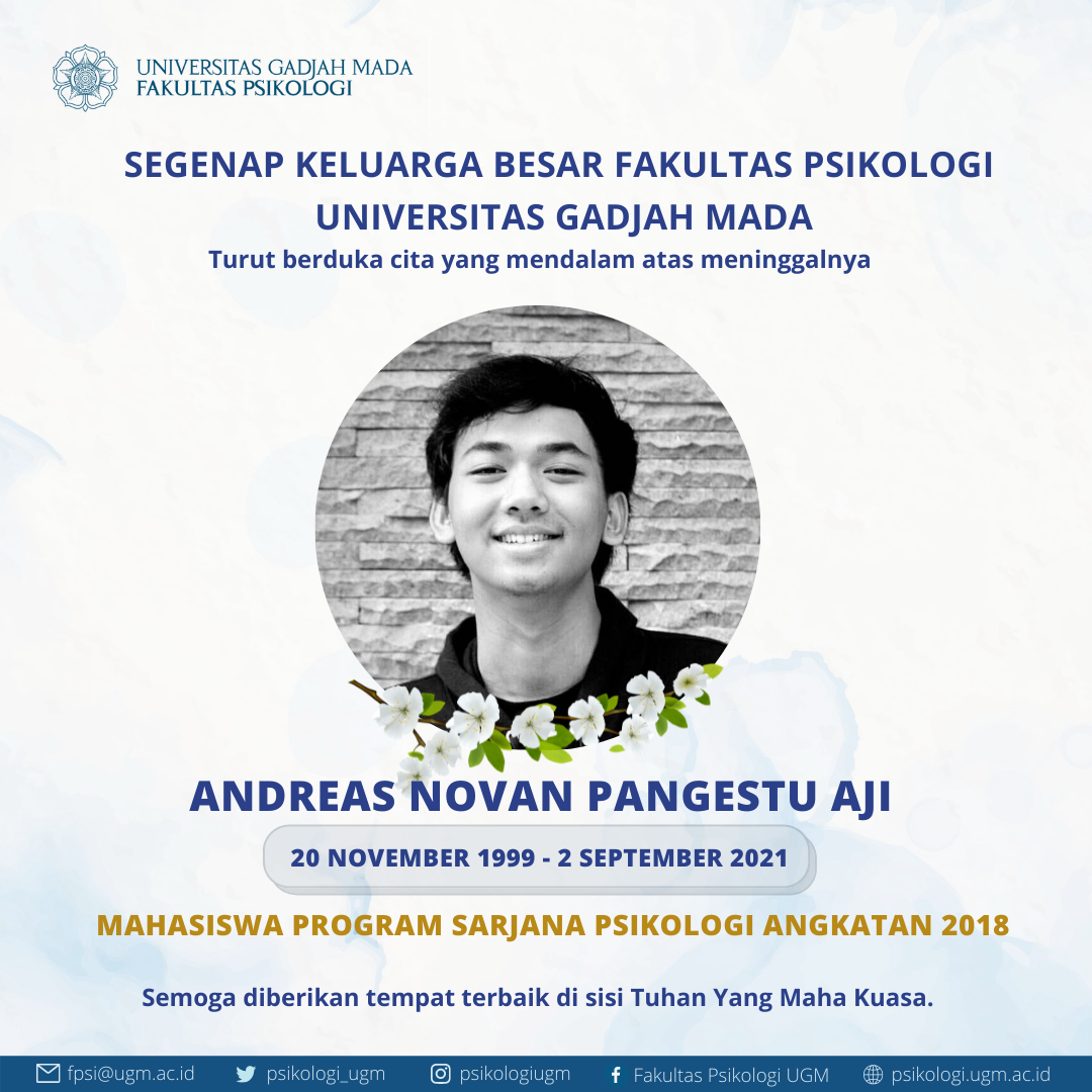 Turut Berduka Cita atas Berpulangnya: Andreas Novan Pangestu Aji – Fakultas Psikologi ...