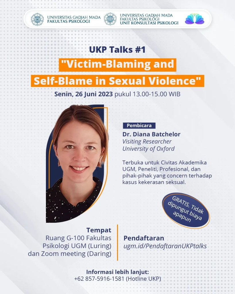 Ukp Talks 1 Victim Blaming And Self Blame In Sexual Violence